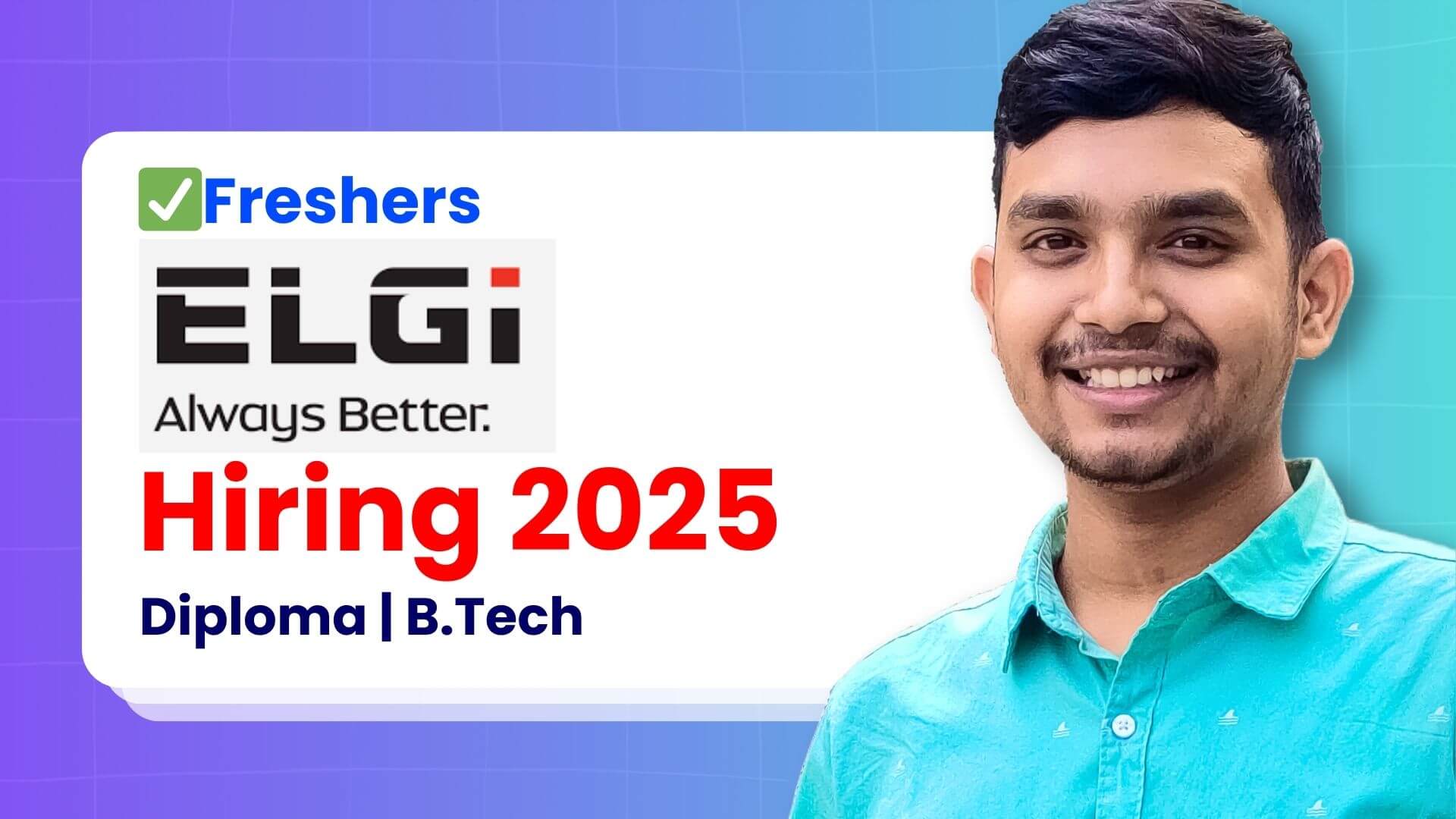 ELGI Equipments: Graduate & Diploma Engineer Trainee Hiring April 2025 ...